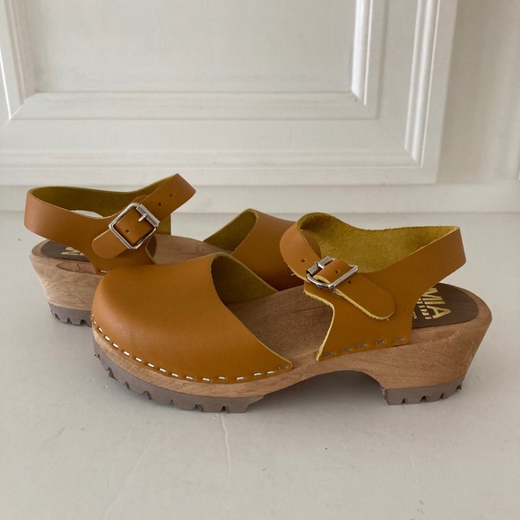 MIA | Shoes | Nwot Free People Mia Freja Yellow Leather Heeled Clogs ...